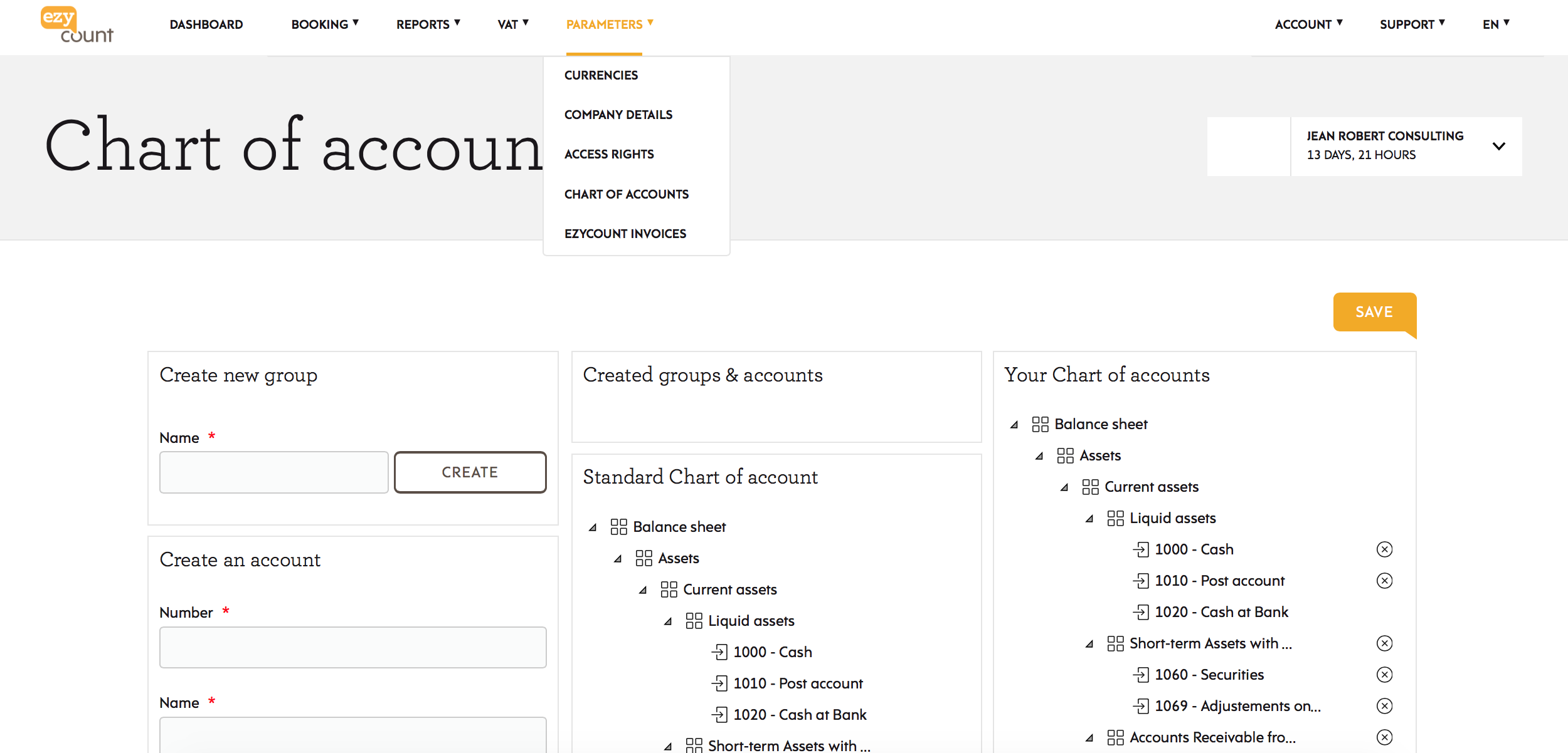 Chart of accounts